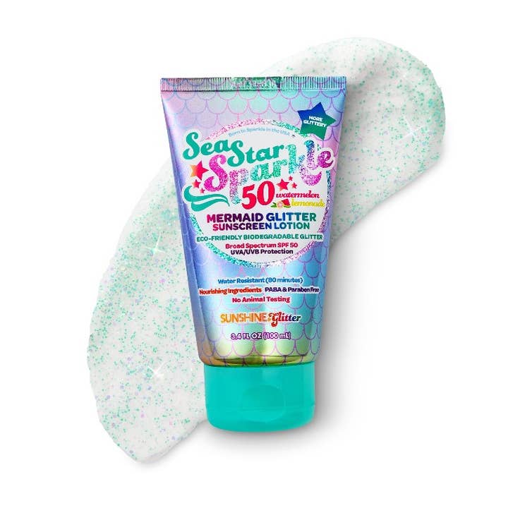 Sea Star Sparkle Mermaid SPF 50 Glitter Sunscreen – Magpies Mount Juliet