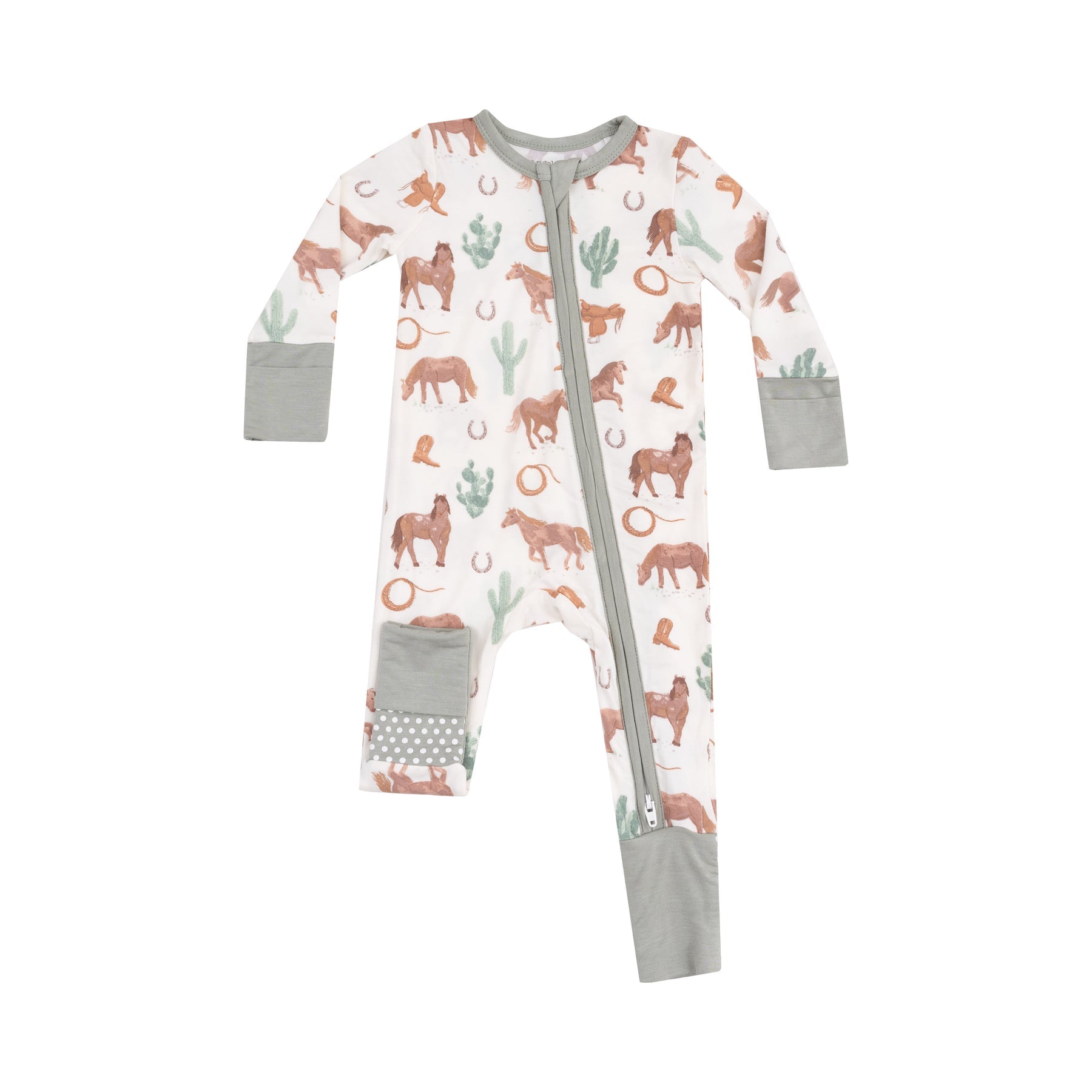 2 Way Zipper Romper | Western Horses – Magpies Mount Juliet