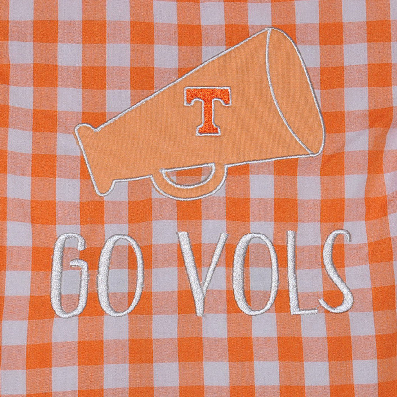 Megaphone Applique Girl Bubble | Orange/White Gingham – Magpies Mount ...