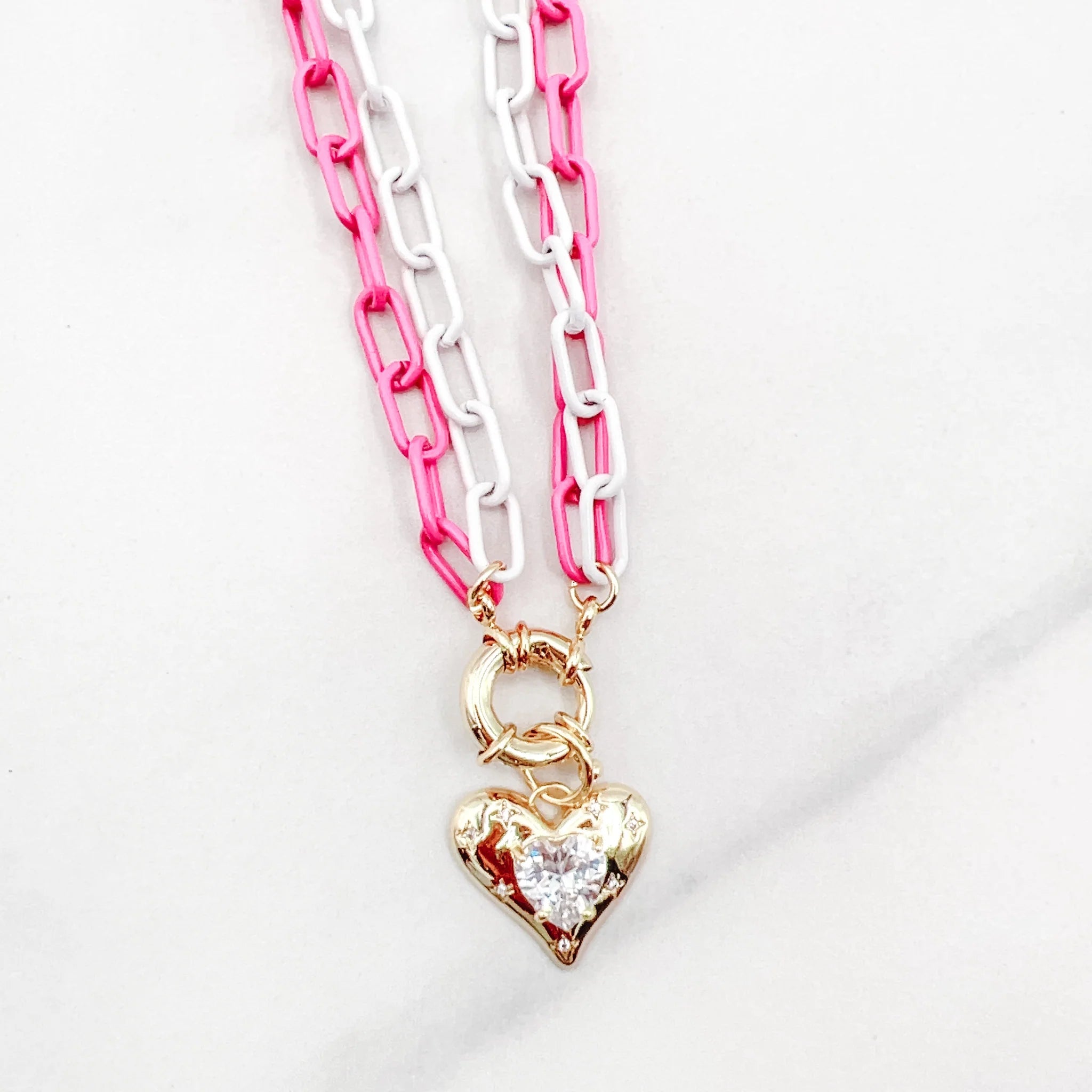 Double Enamel Chain Heart – Magpies Mount Juliet