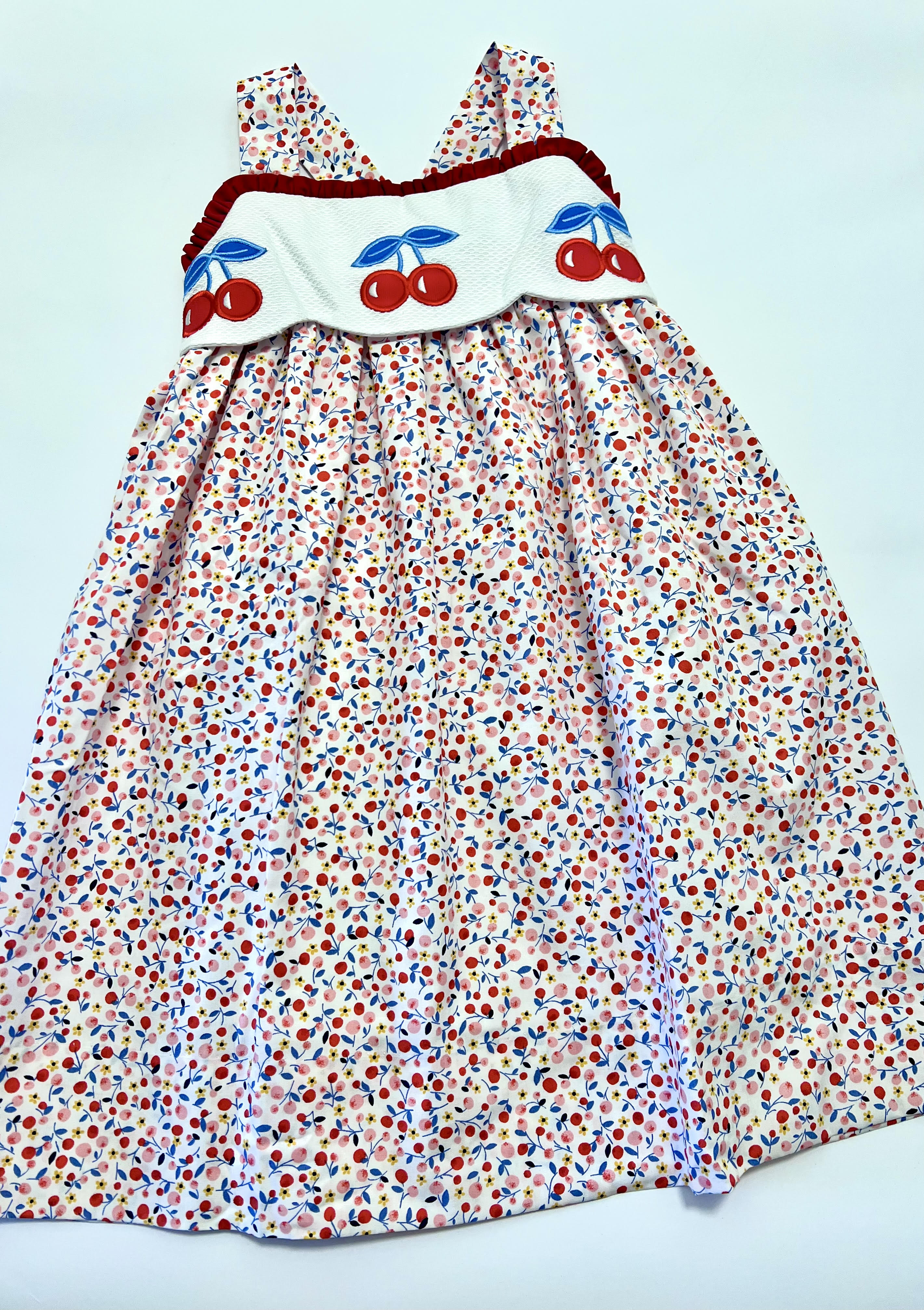 Girls Applique Sundress | Cherries – Magpies Mount Juliet